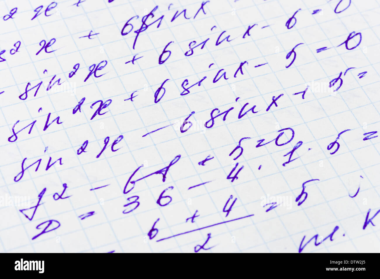 Mathematical formula handwriting paper hi-res stock photography and ...