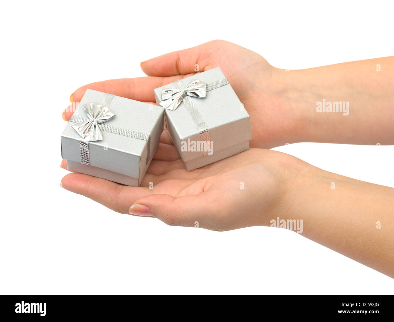 Hands and gifts Stock Photo - Alamy