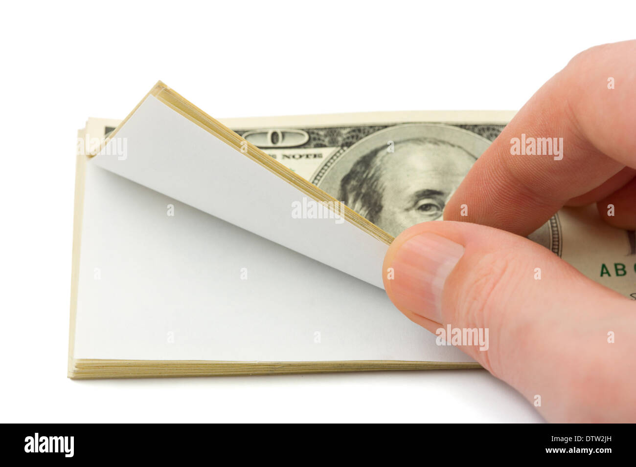 Hand and wad of paper Stock Photo - Alamy