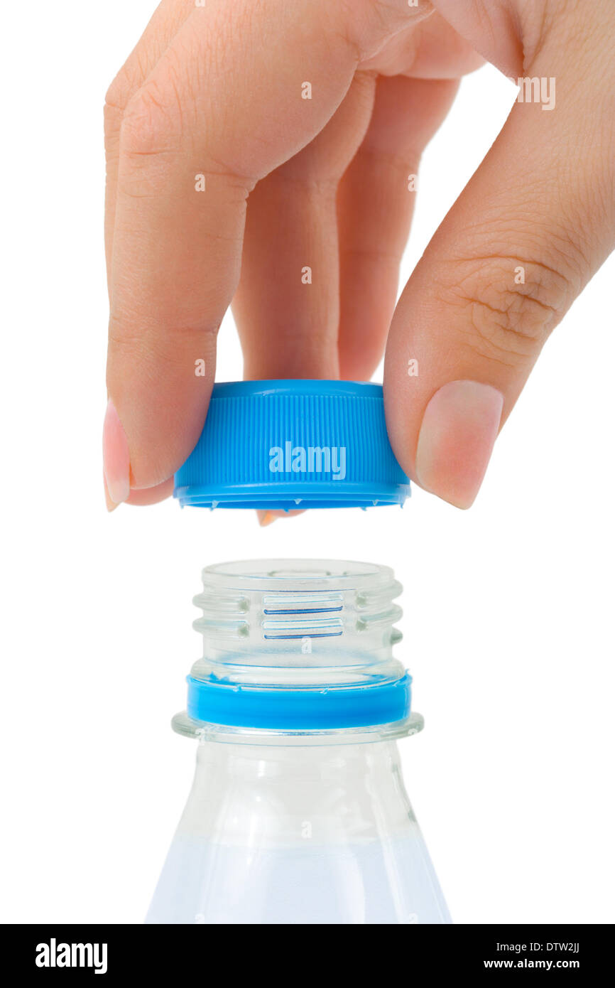 Hand opening bottle of water Stock Photo - Alamy