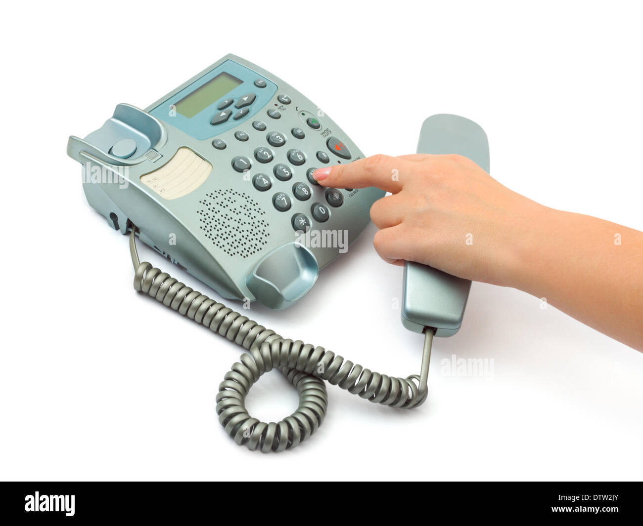 Telephone and hand Stock Photo - Alamy