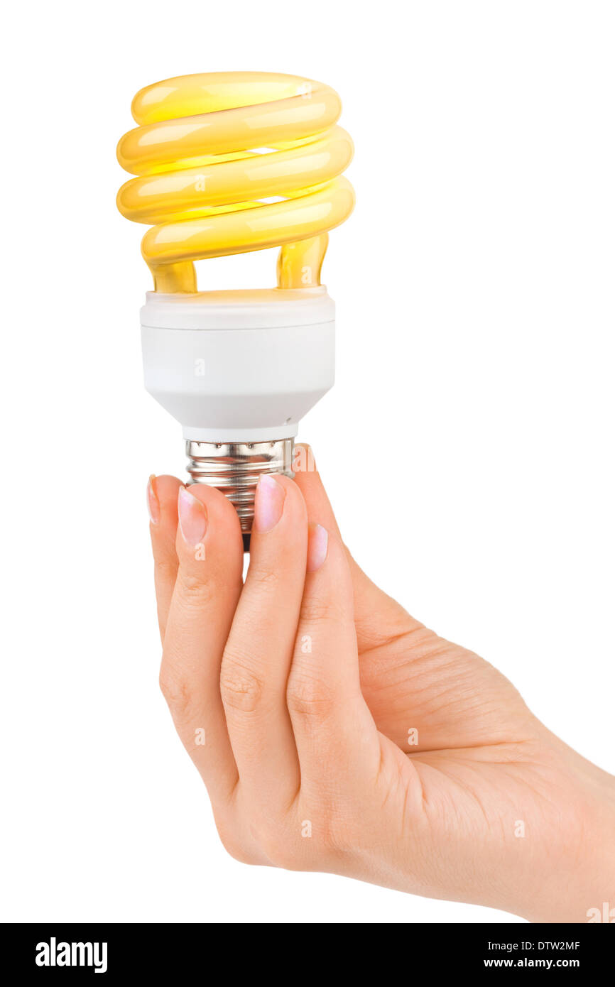 Hand with lighting lamp Stock Photo - Alamy