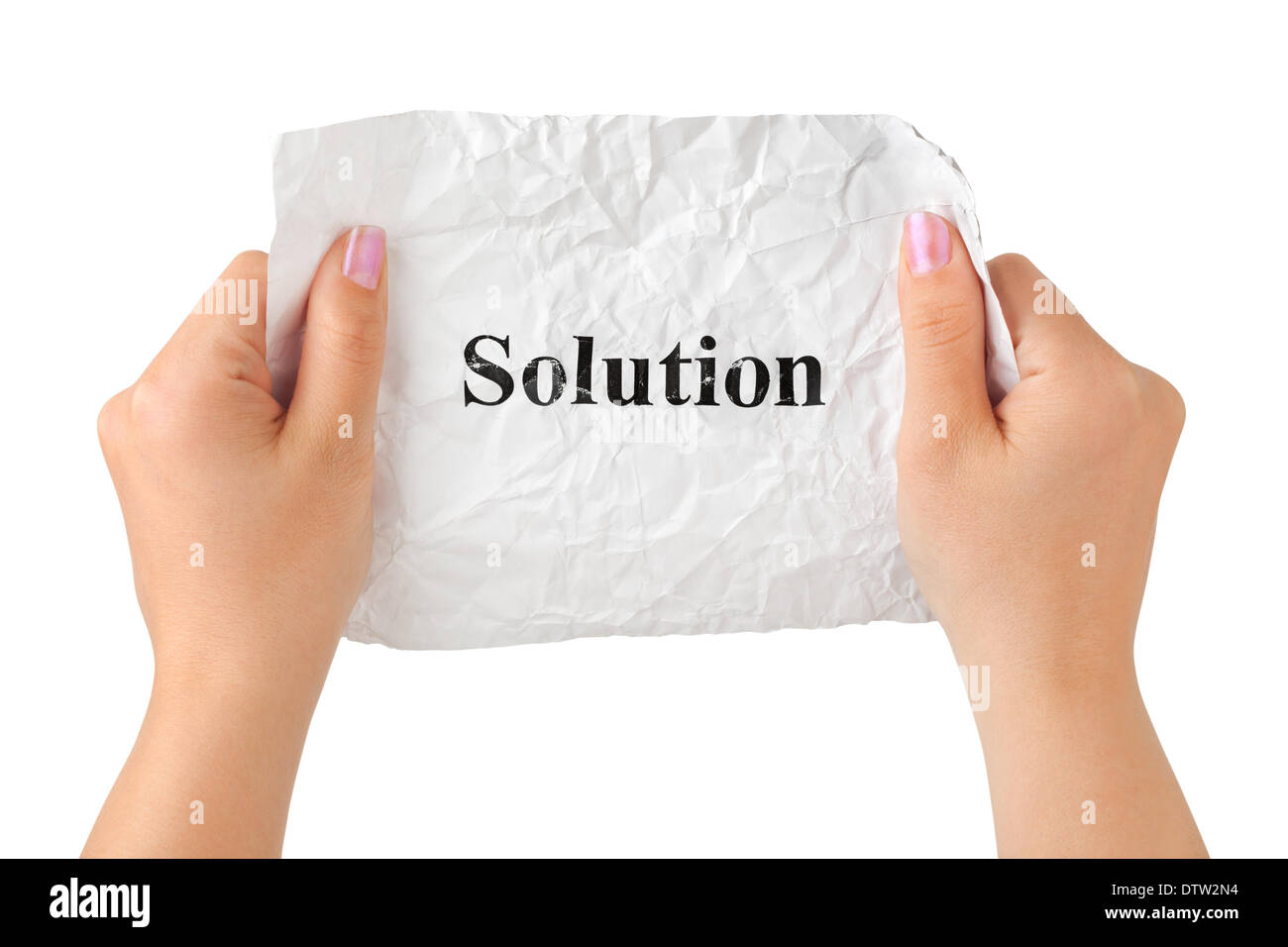 Hands and paper Solution Stock Photo - Alamy