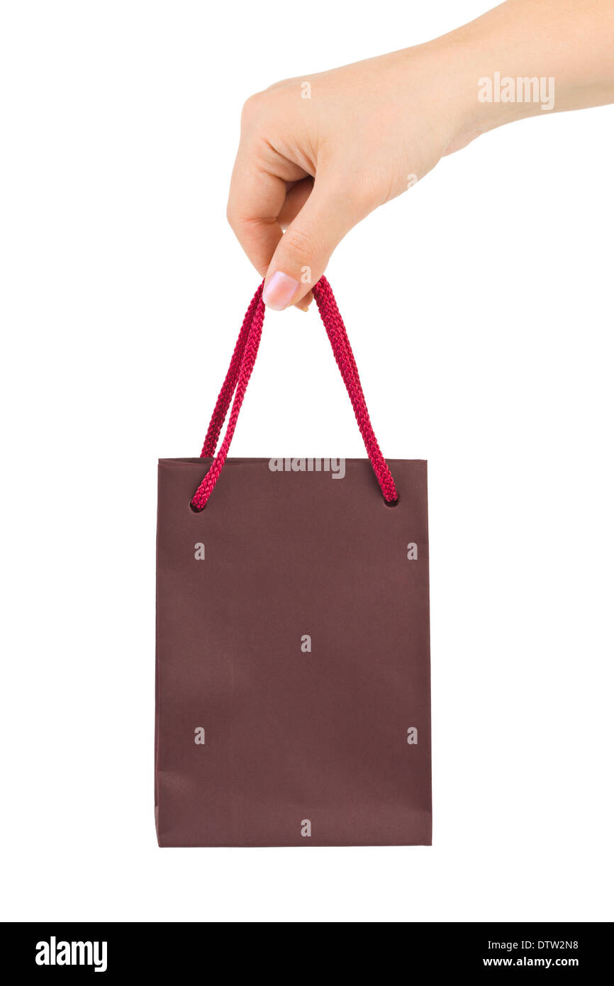 Hand with shopping bag Stock Photo - Alamy