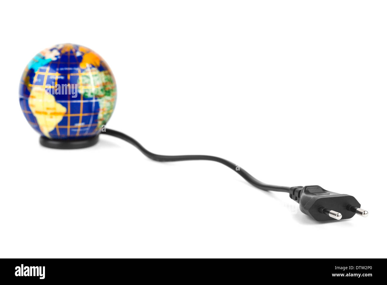 Globe and electrical cable Stock Photo - Alamy