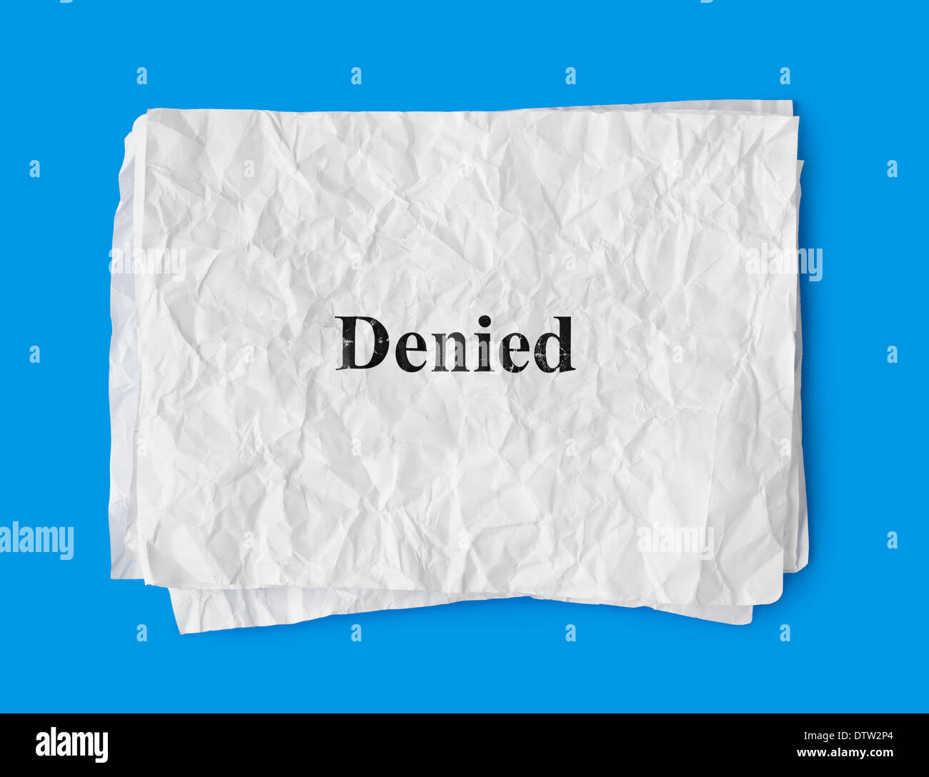 Crumpled paper Denied Stock Photo - Alamy