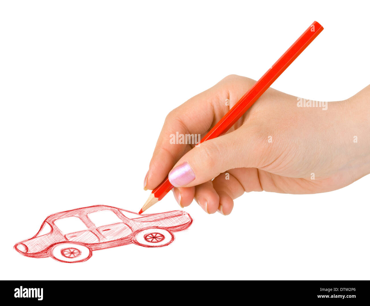 Hand drawing car Stock Photo - Alamy