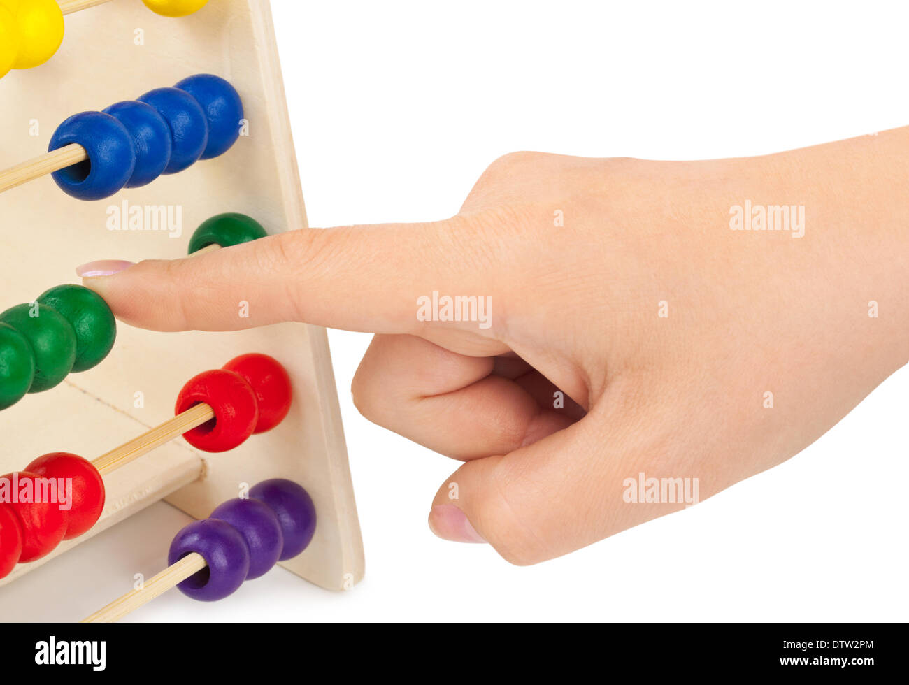 Hand and abacus Stock Photo - Alamy