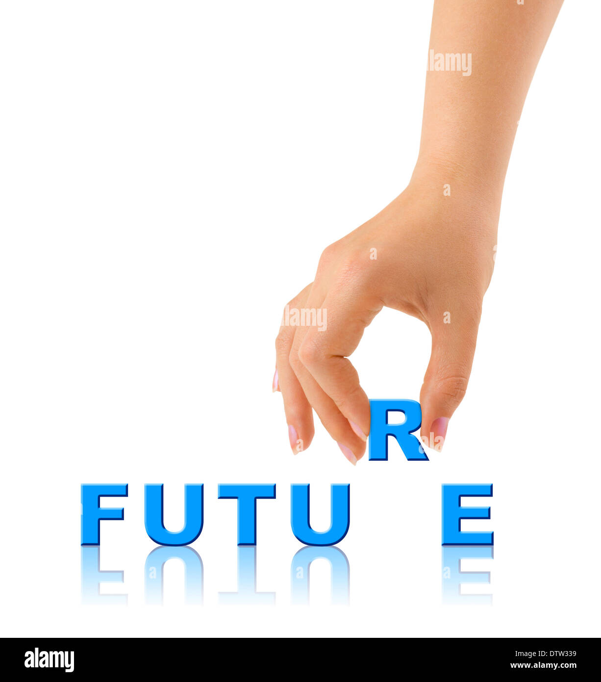 Hand and word Future Stock Photo - Alamy