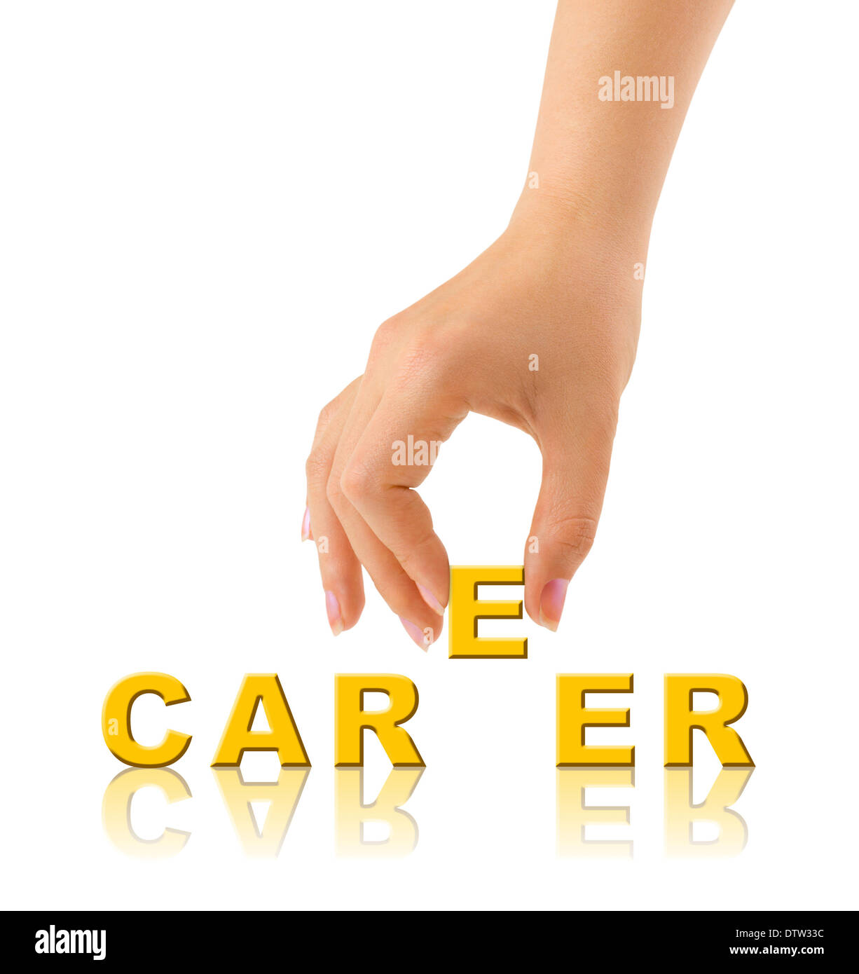 Hand and word Career Stock Photo - Alamy
