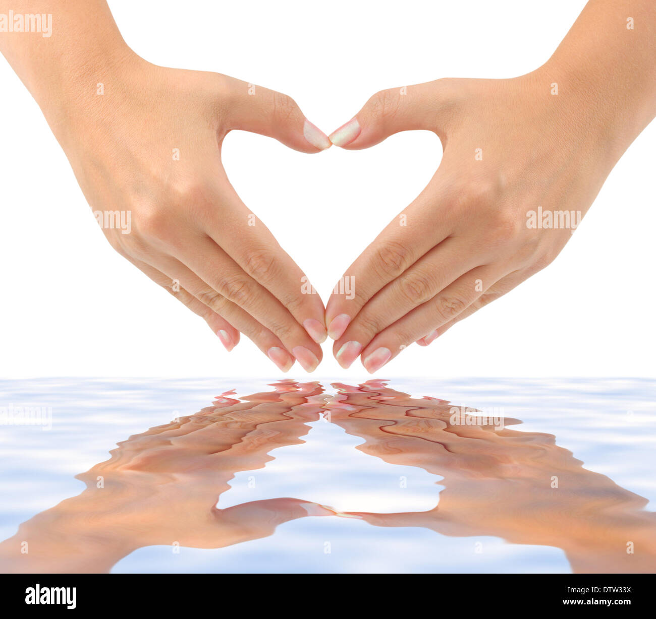 Heart made of hands and water Stock Photo - Alamy
