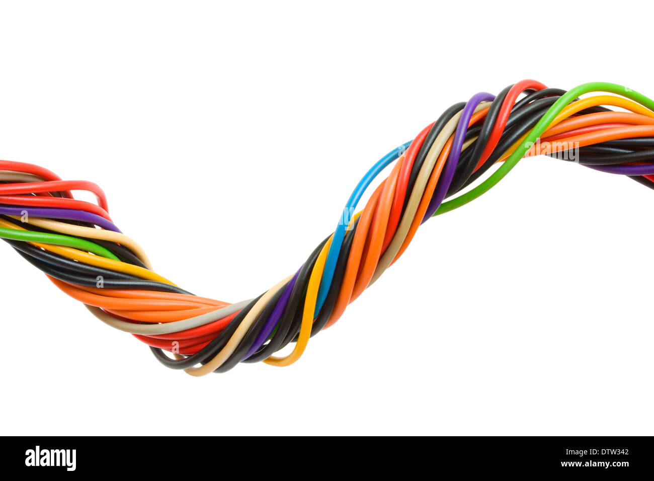 Multicolored computer cable Stock Photo - Alamy