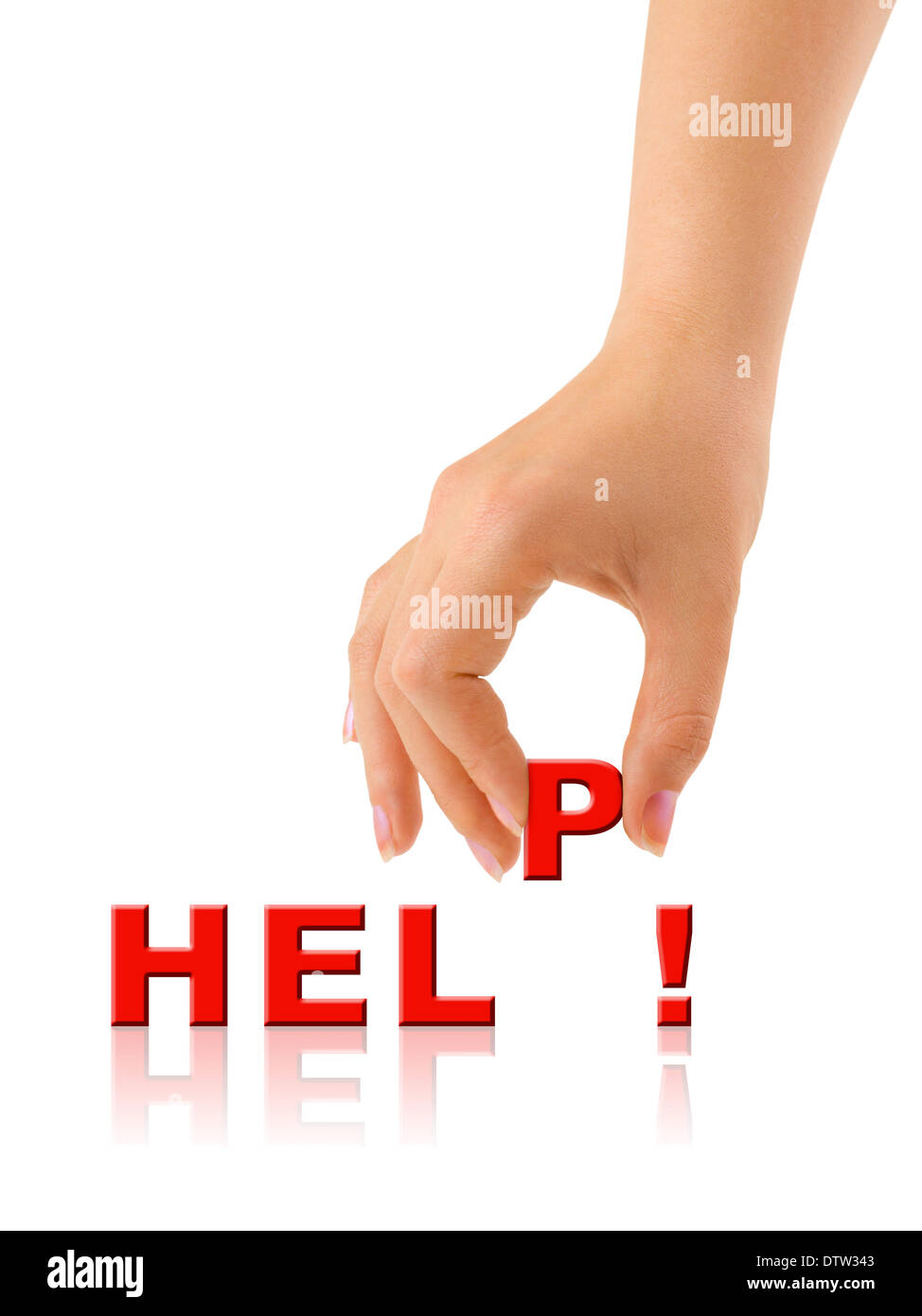Hand and word Help Stock Photo - Alamy