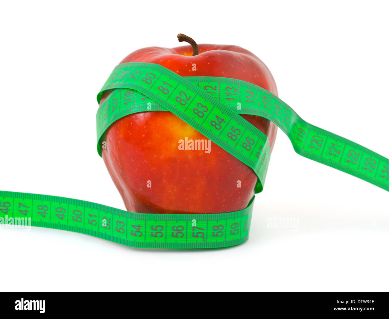 Apple and measuring tape Stock Photo - Alamy