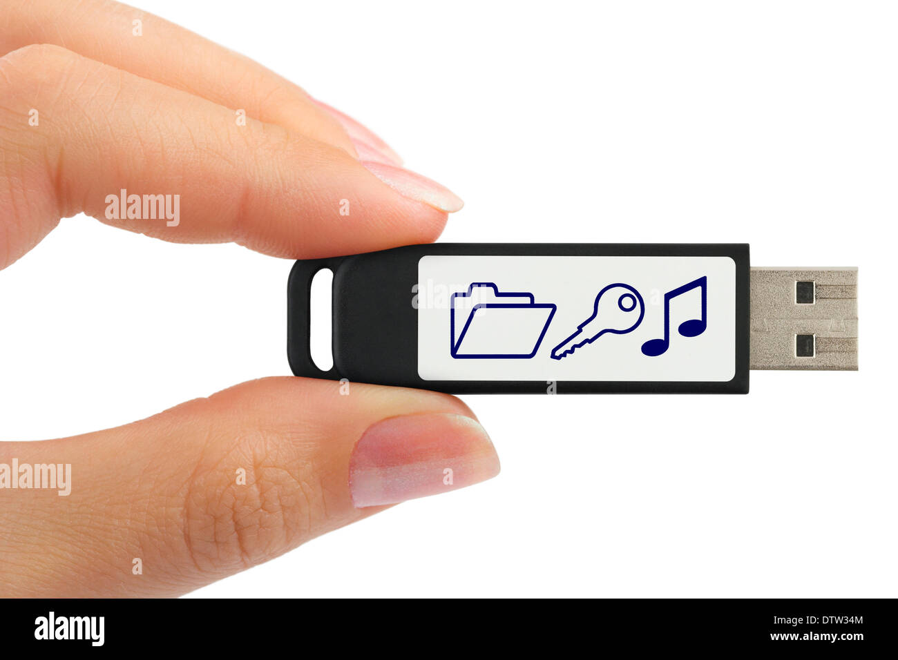 Flash drive in hand Stock Photo - Alamy