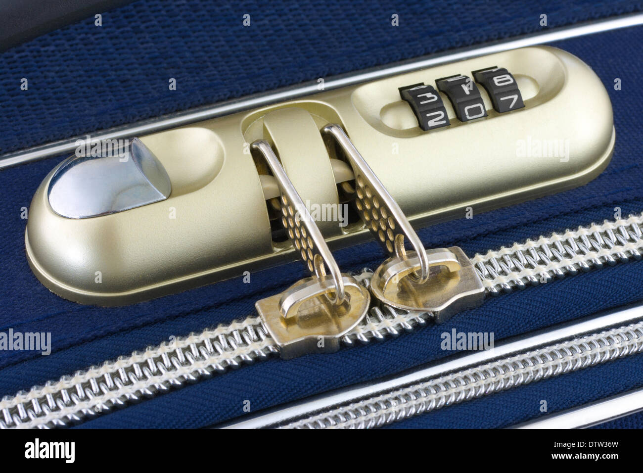 Numeric lock on travel bag Stock Photo - Alamy