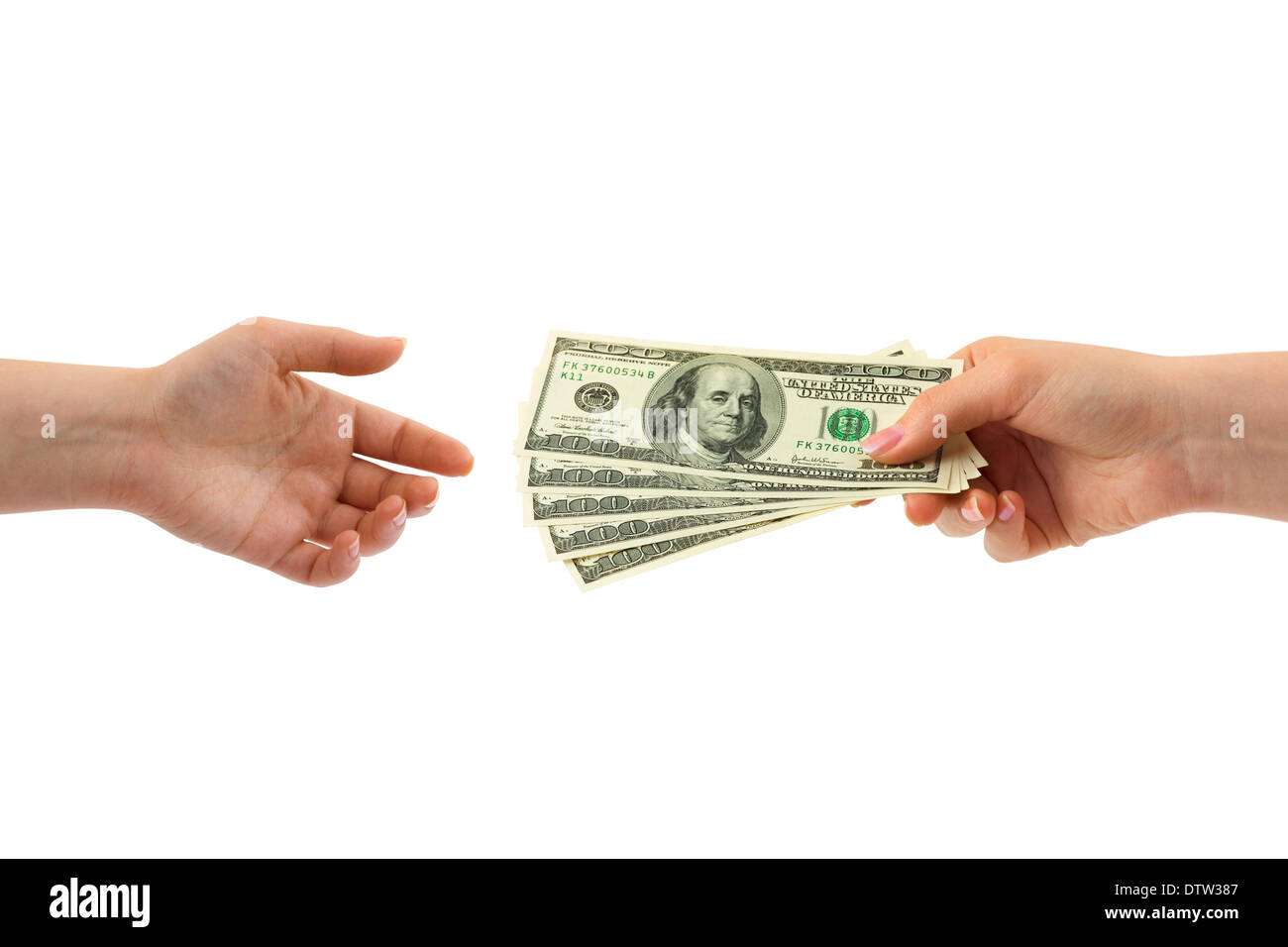 Hands and money Stock Photo - Alamy