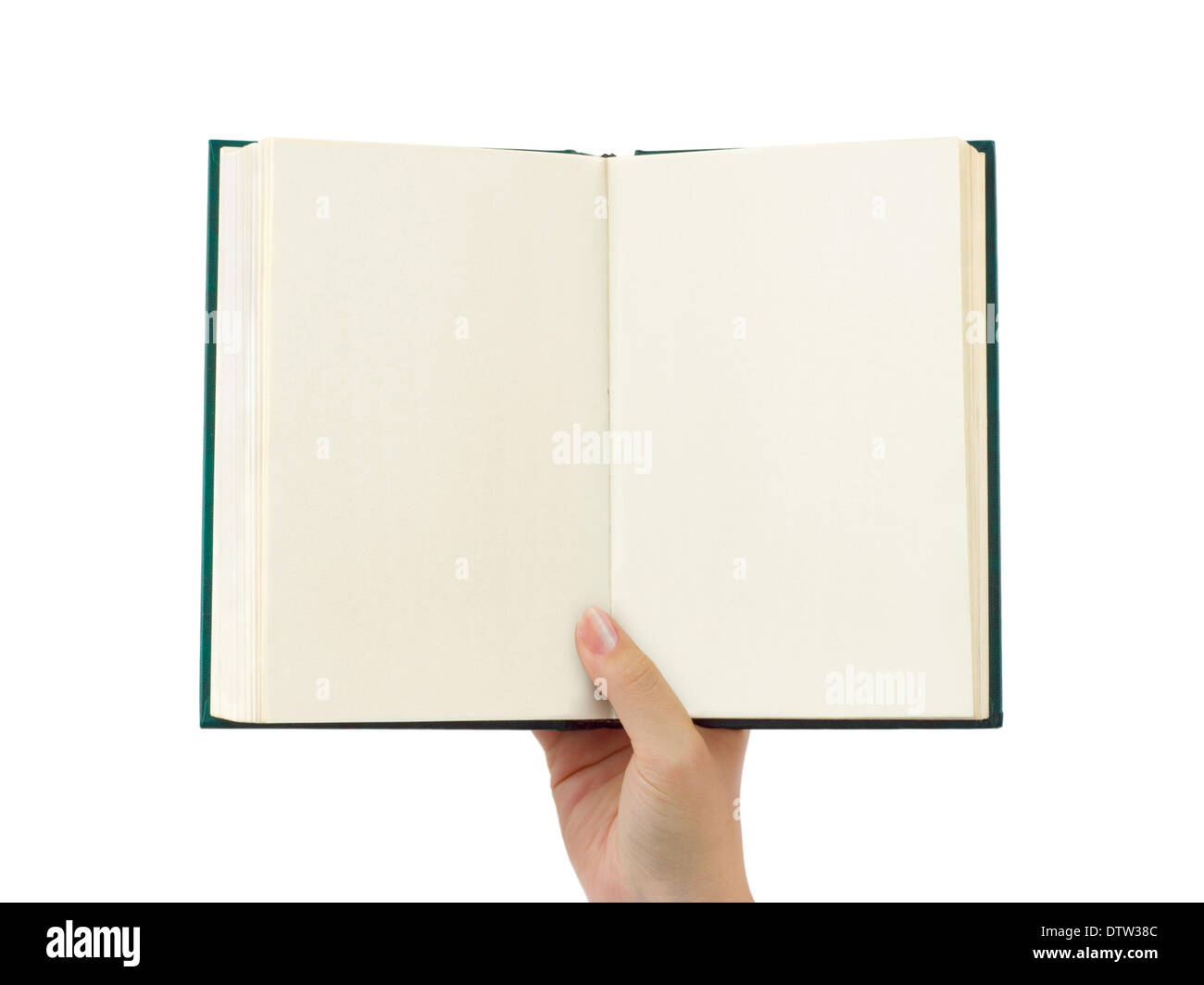 Opened book in hand Stock Photo - Alamy