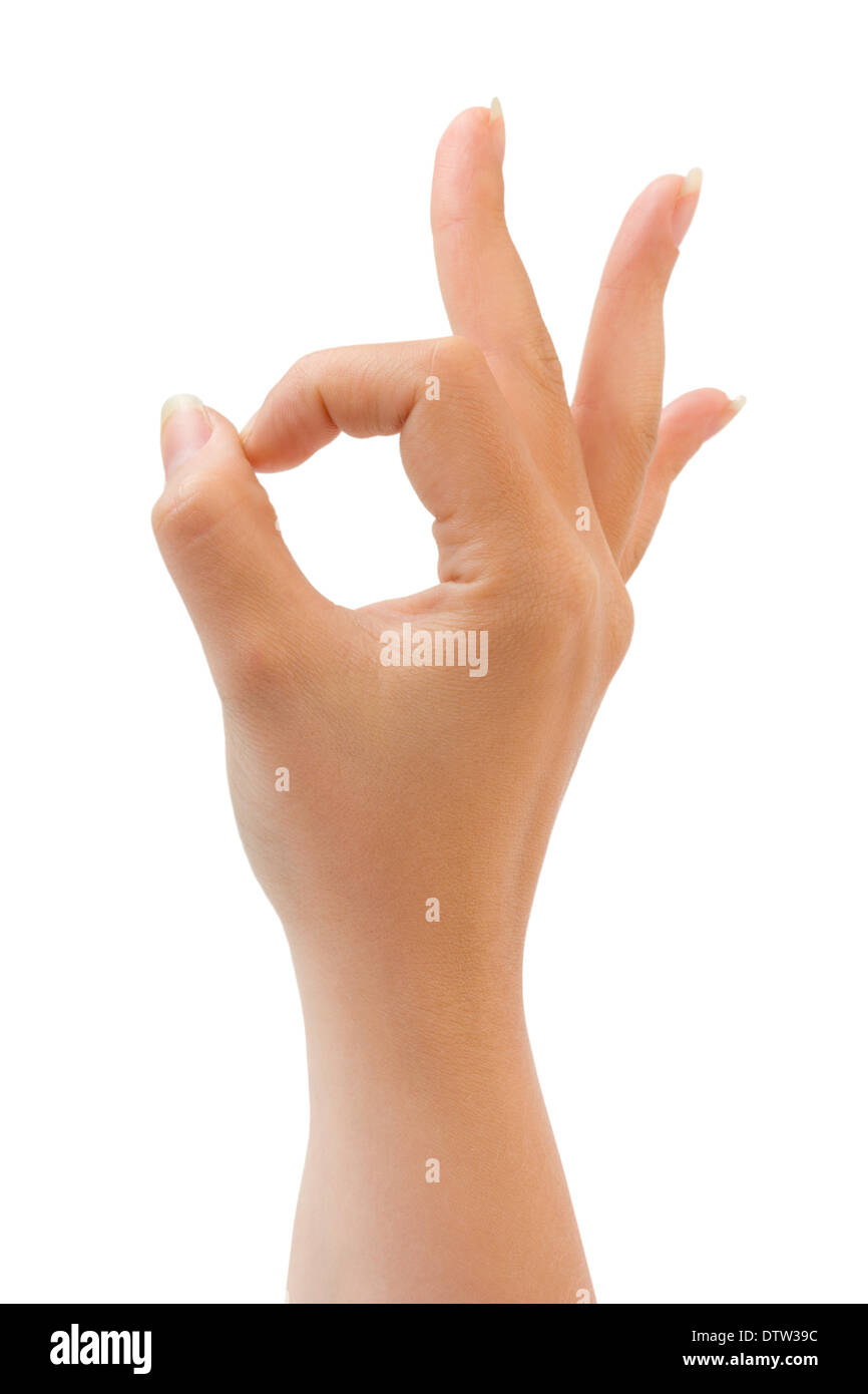 Hand OK sign Stock Photo - Alamy