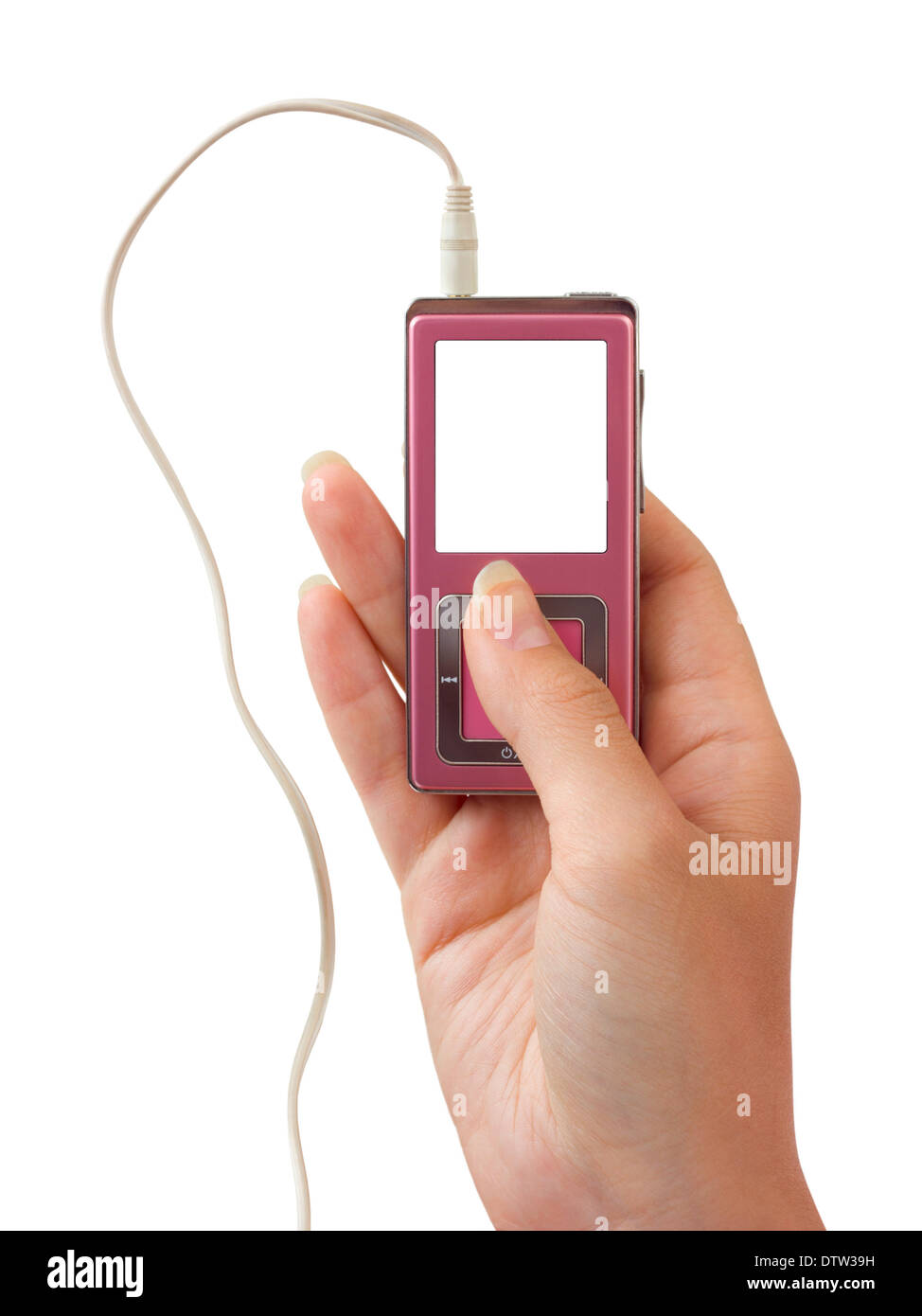 Mp3 player in hand Stock Photo - Alamy