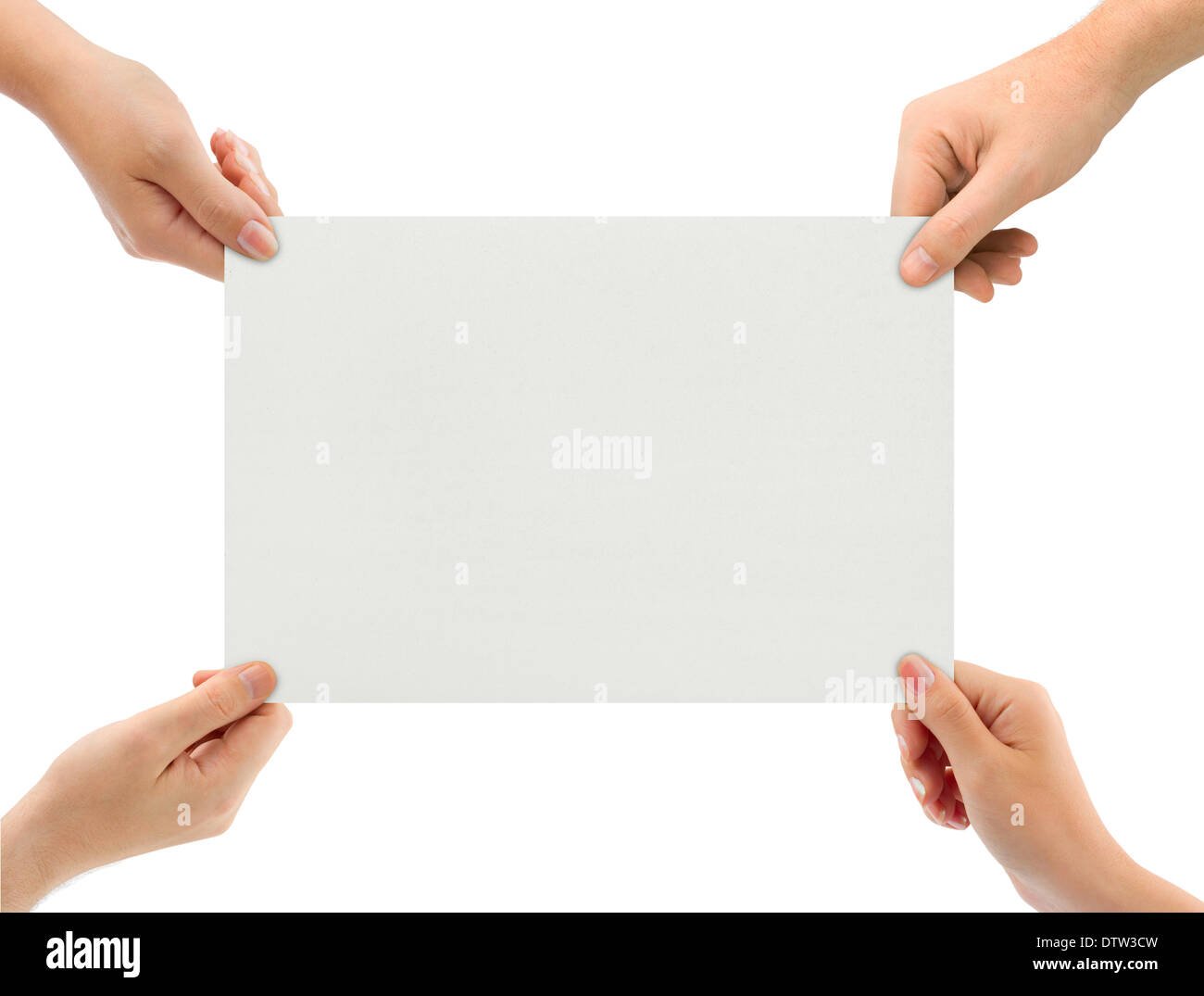 Hands and banner Stock Photo - Alamy