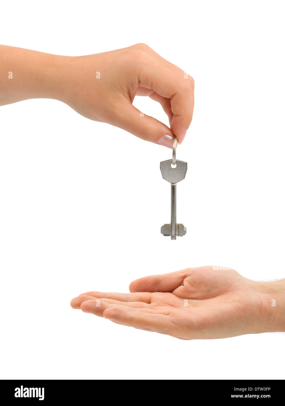 Hands and key Stock Photo - Alamy