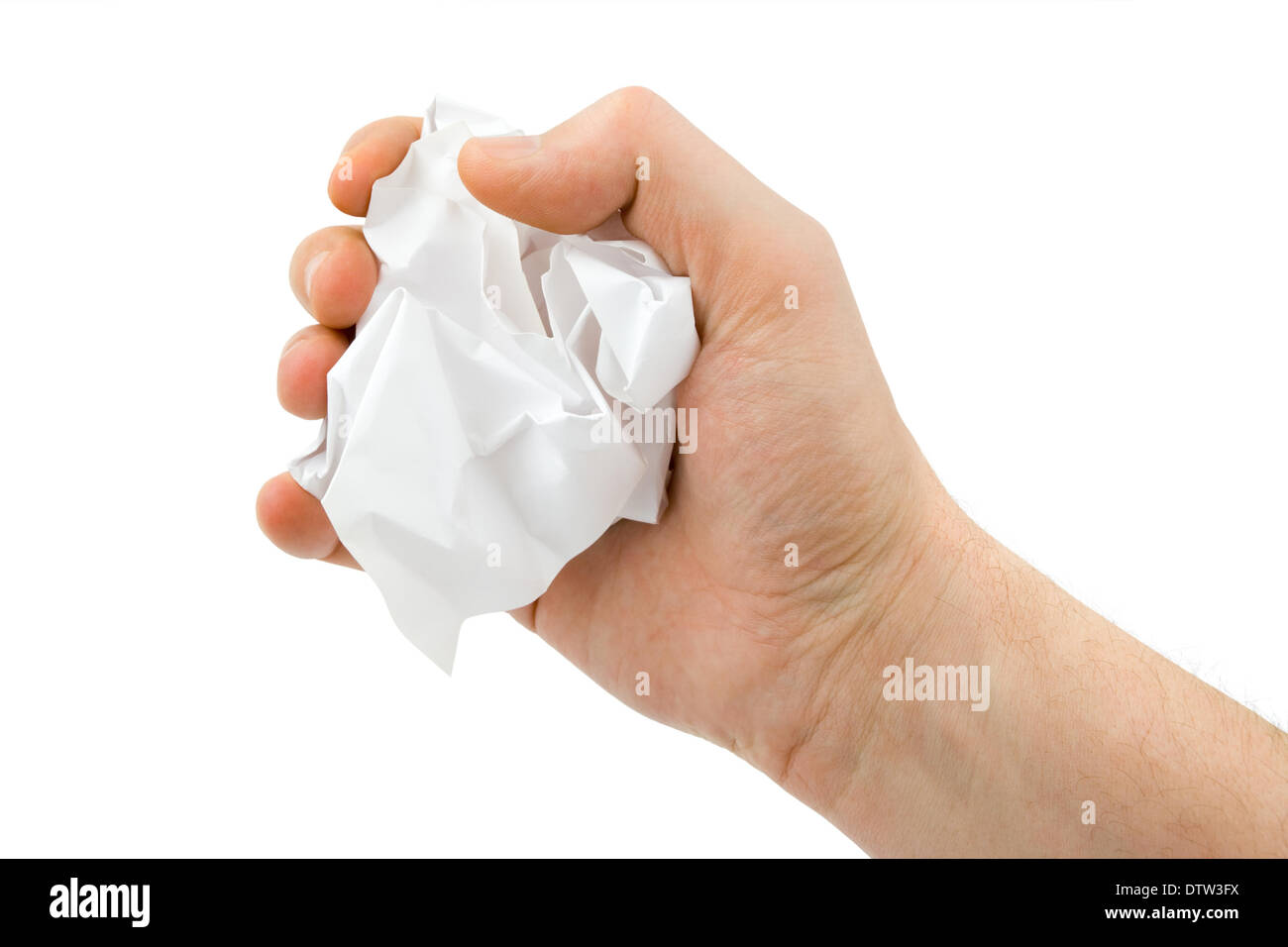 Hand and crumpled paper Stock Photo - Alamy