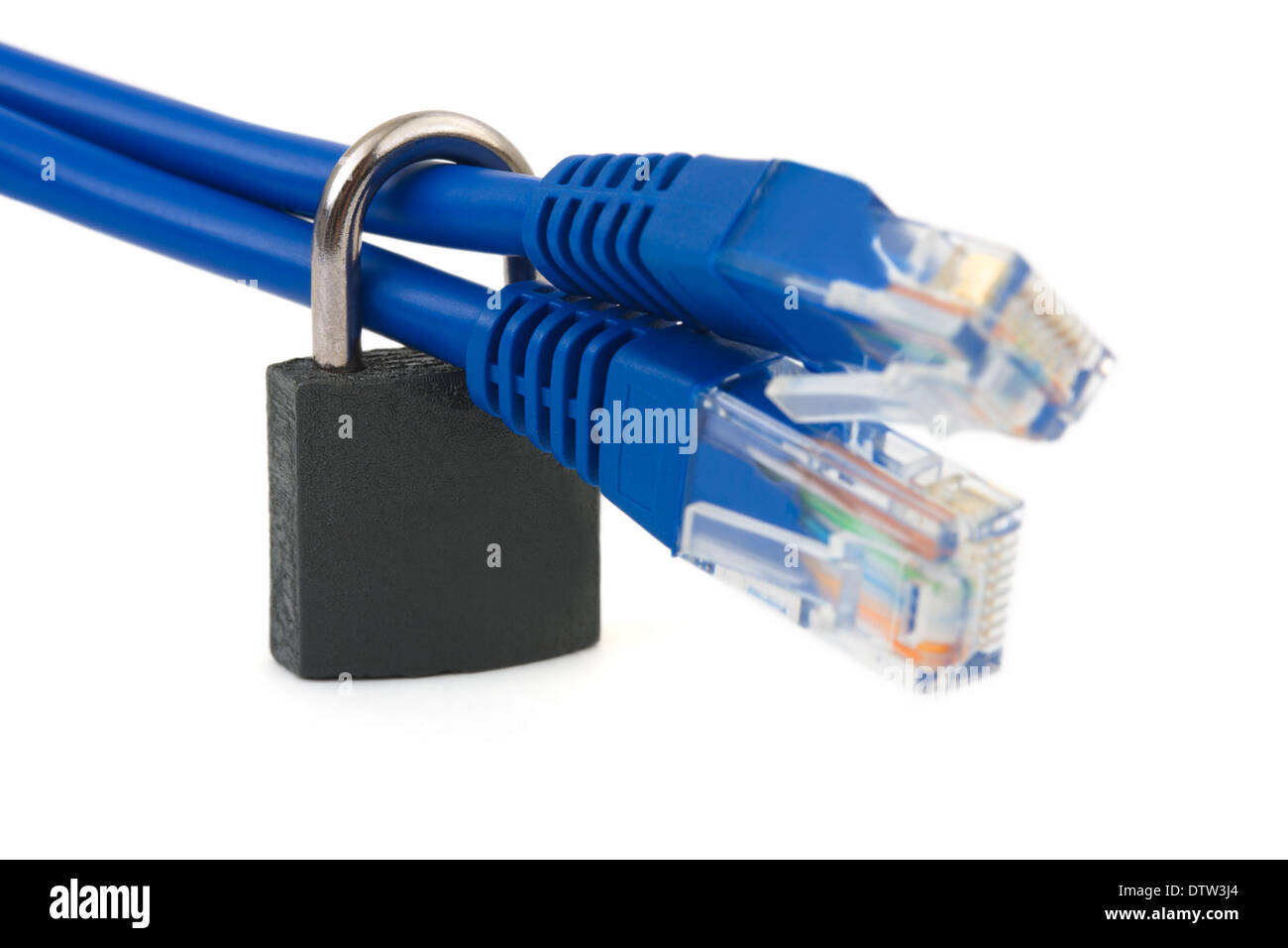 Internet cable and lock Stock Photo - Alamy