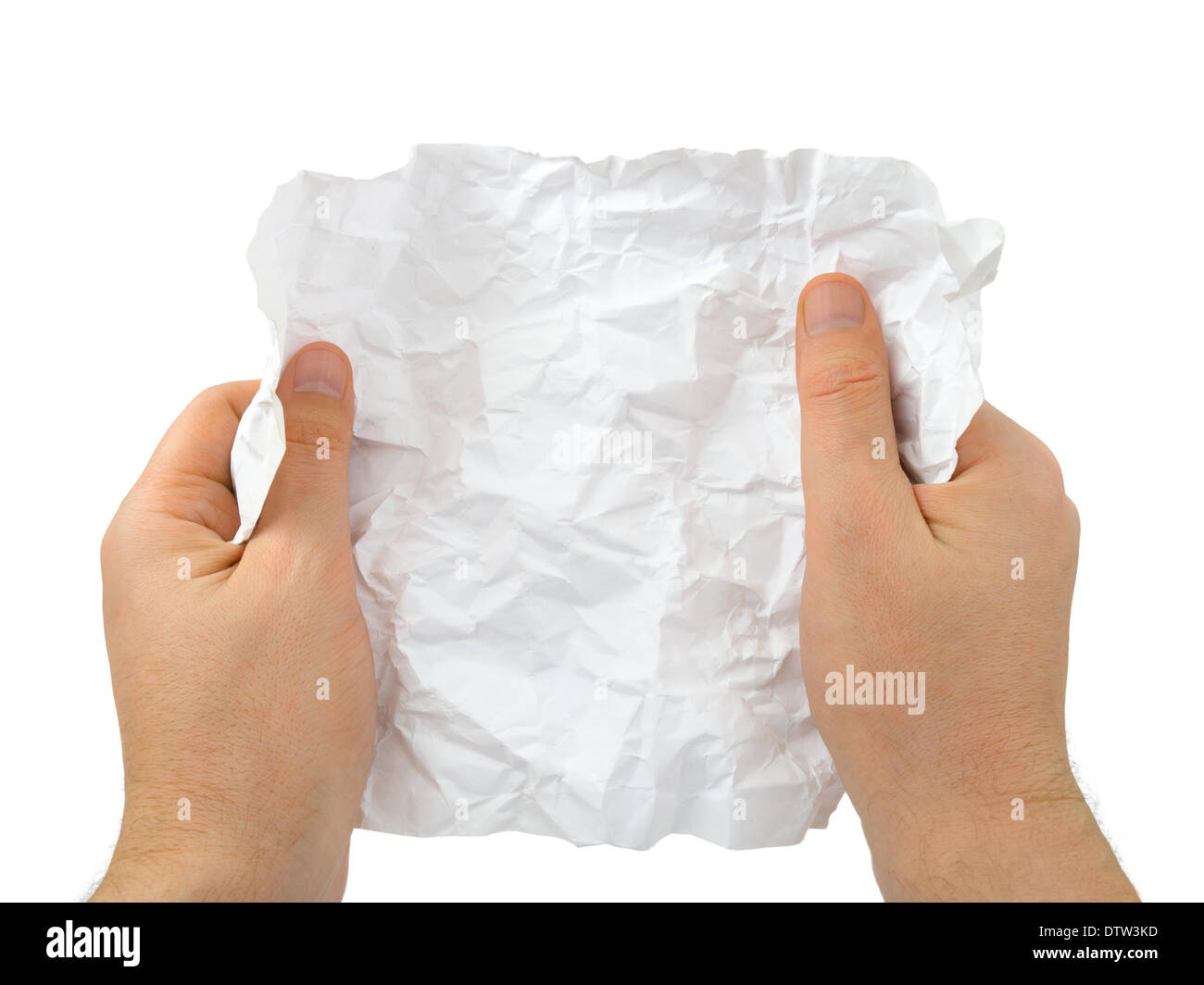 Hands and crumpled paper Stock Photo - Alamy