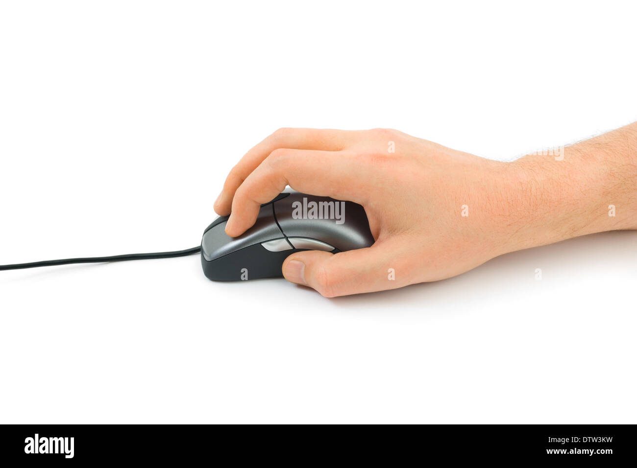 Hand and computer mouse Stock Photo - Alamy