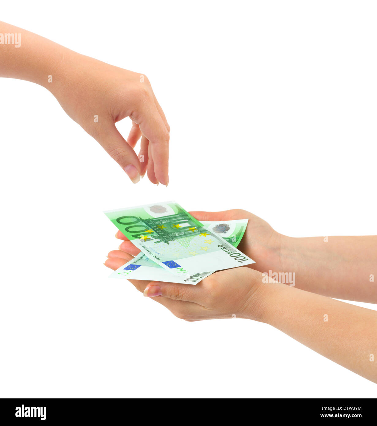 Hands giving money Stock Photo - Alamy