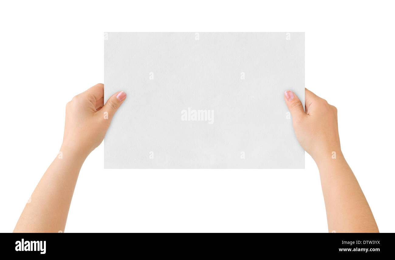 Two hands holding paper Cut Out Stock Images & Pictures - Alamy