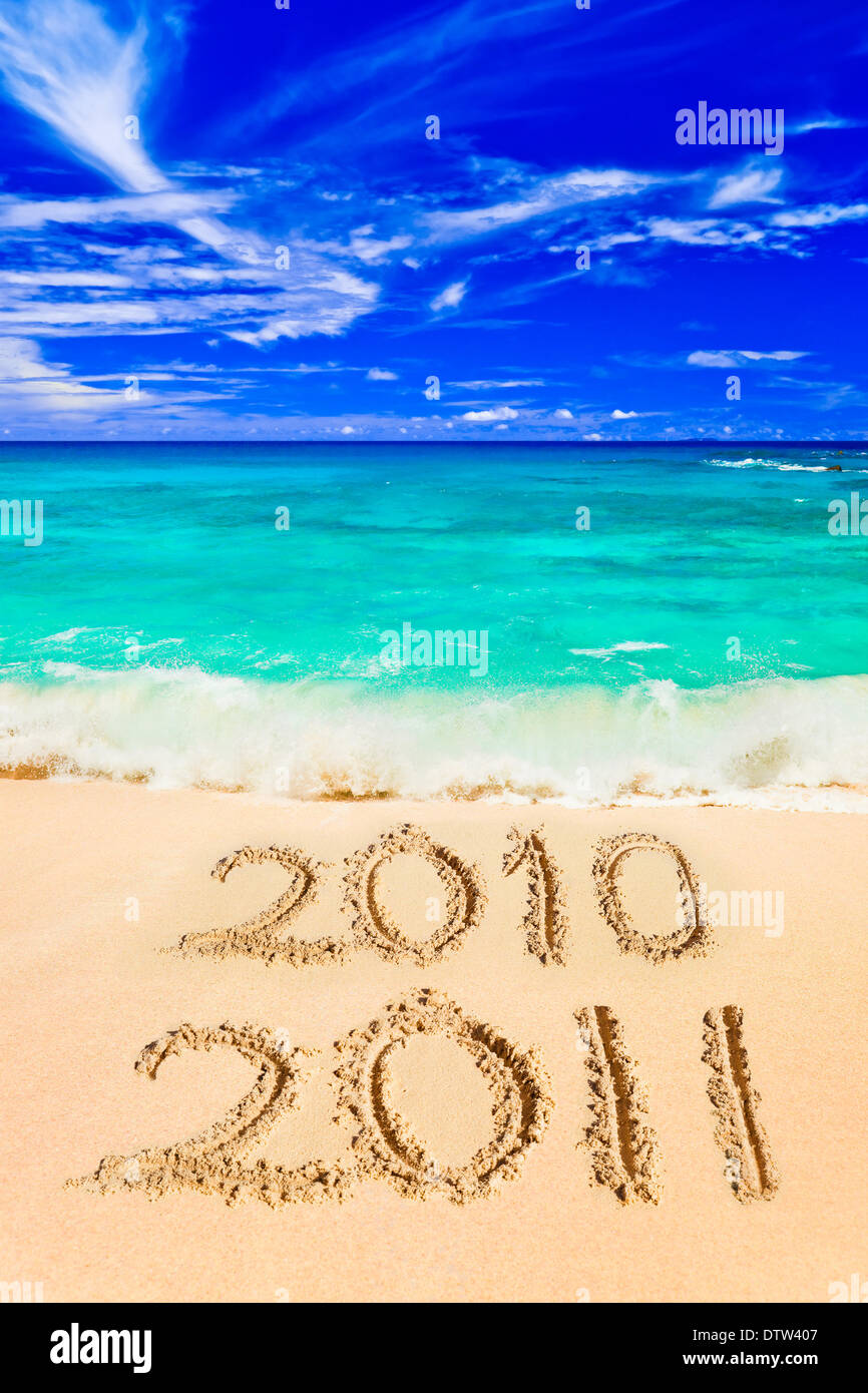 Numbers on beach 2011 Stock Photo - Alamy