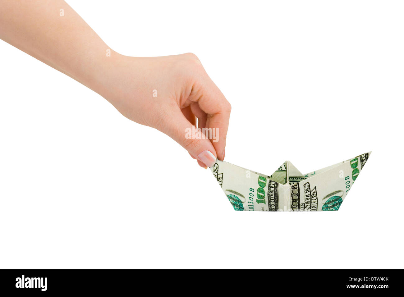 Hand and money ship Stock Photo - Alamy