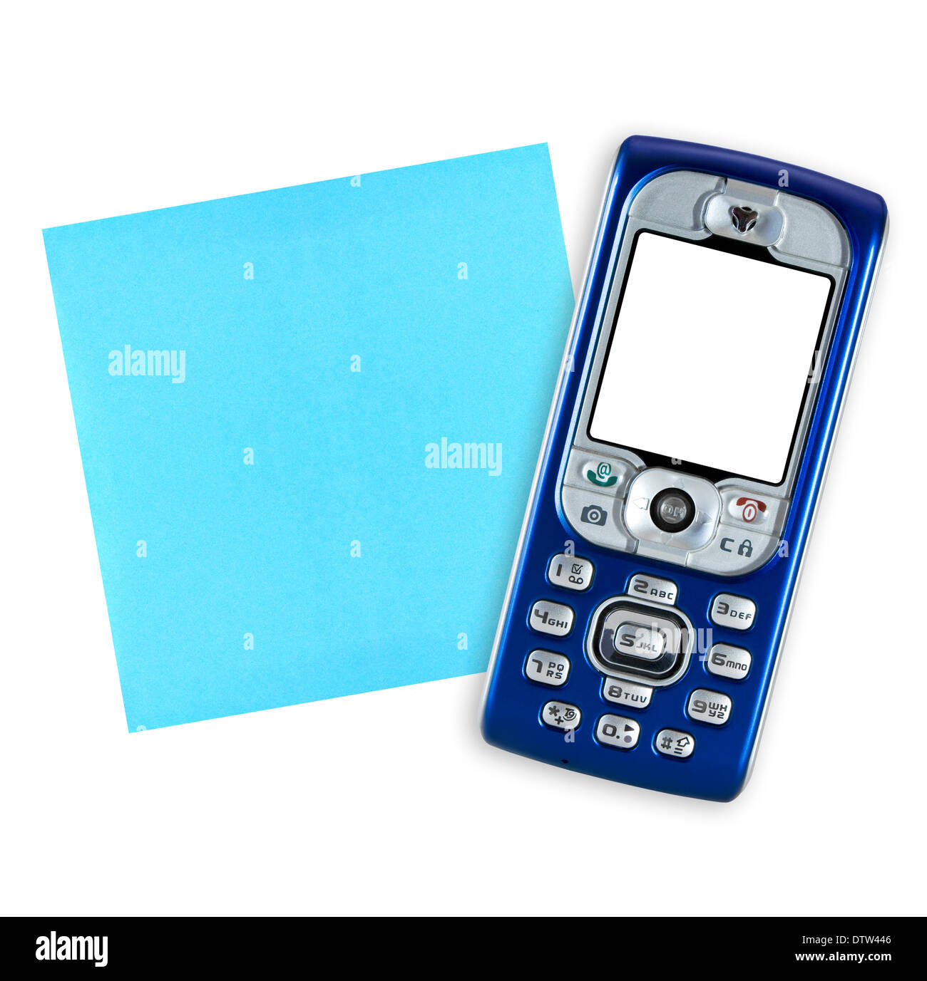 Mobile phone and note paper Stock Photo - Alamy