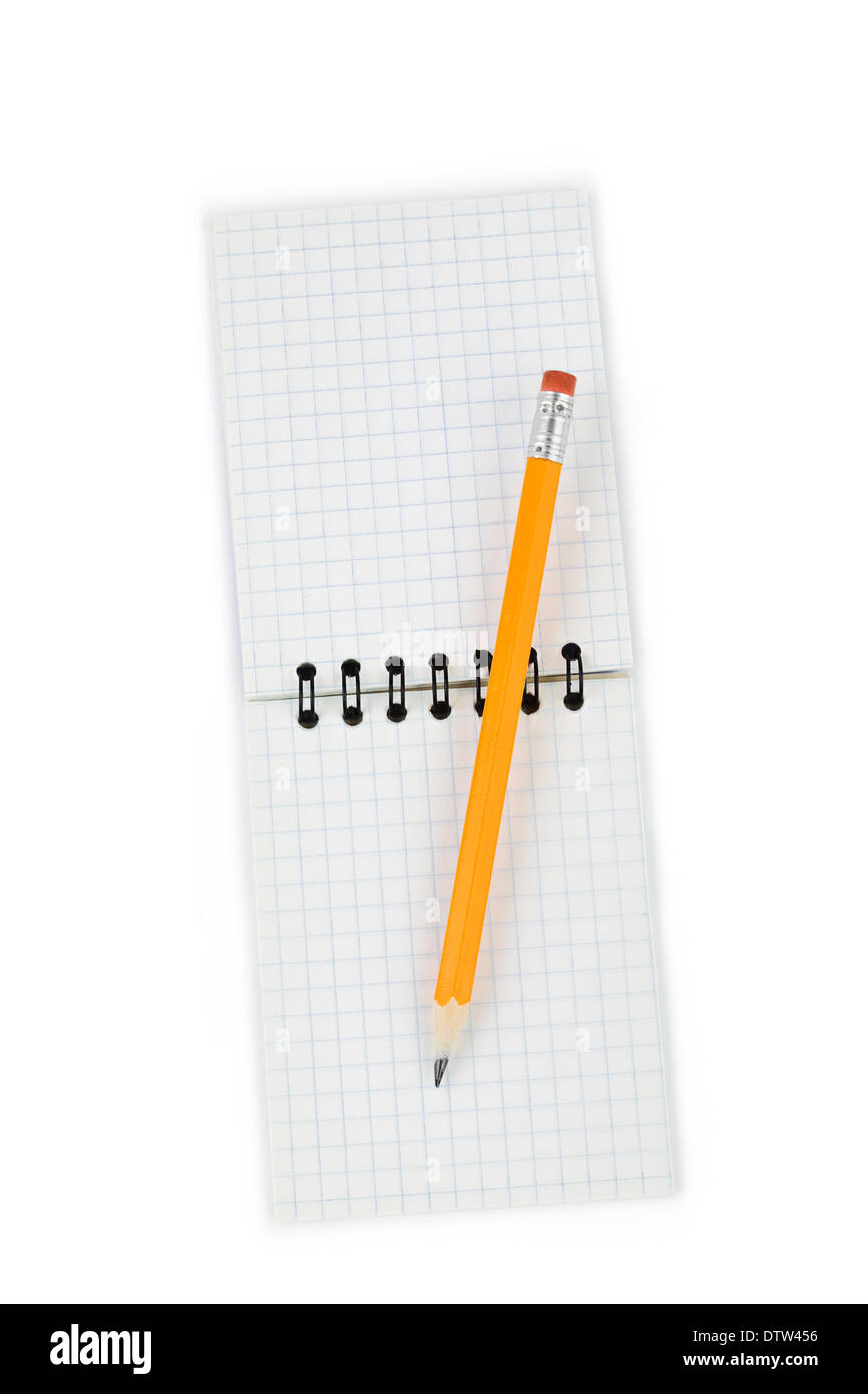 Pencil and note pad Stock Photo - Alamy