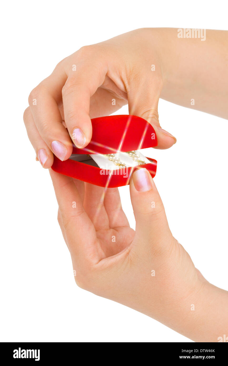 Hands opening gift flare hi-res stock photography and images - Alamy