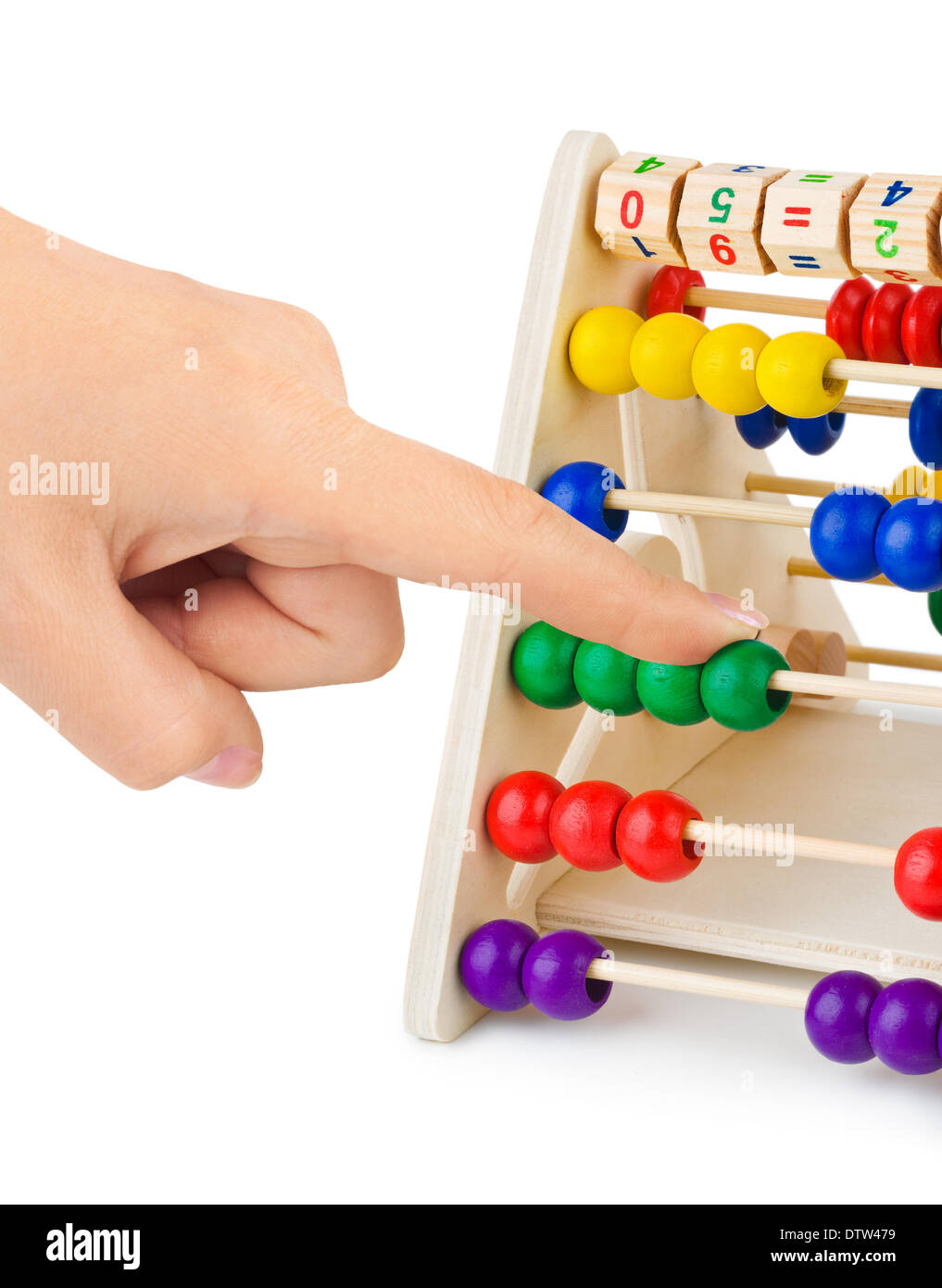 Hand and abacus Stock Photo - Alamy