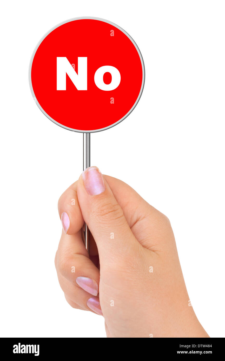 No sign in hand Stock Photo - Alamy