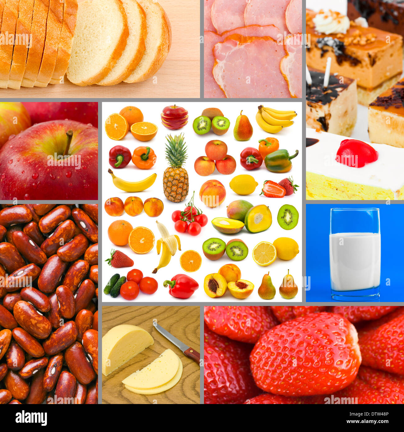 Collage of food images Stock Photo - Alamy