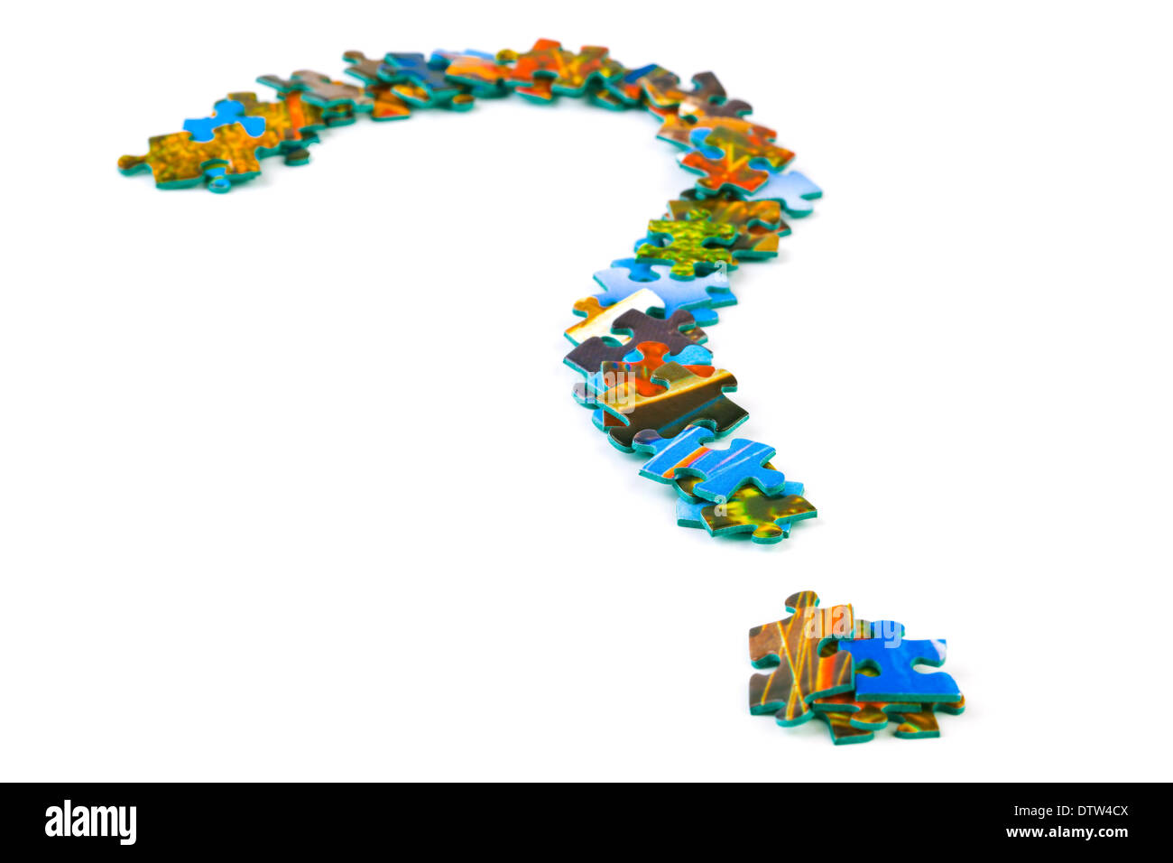 Mark sign made of puzzle Stock Photo - Alamy