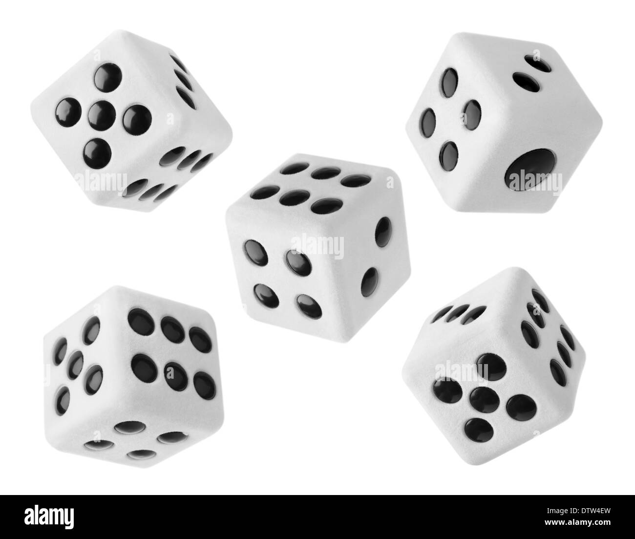Group of five dice Cut Out Stock Images & Pictures - Alamy