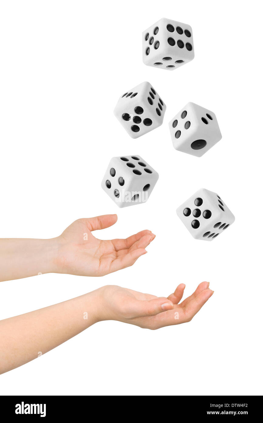 Hands throwing dices Stock Photo - Alamy