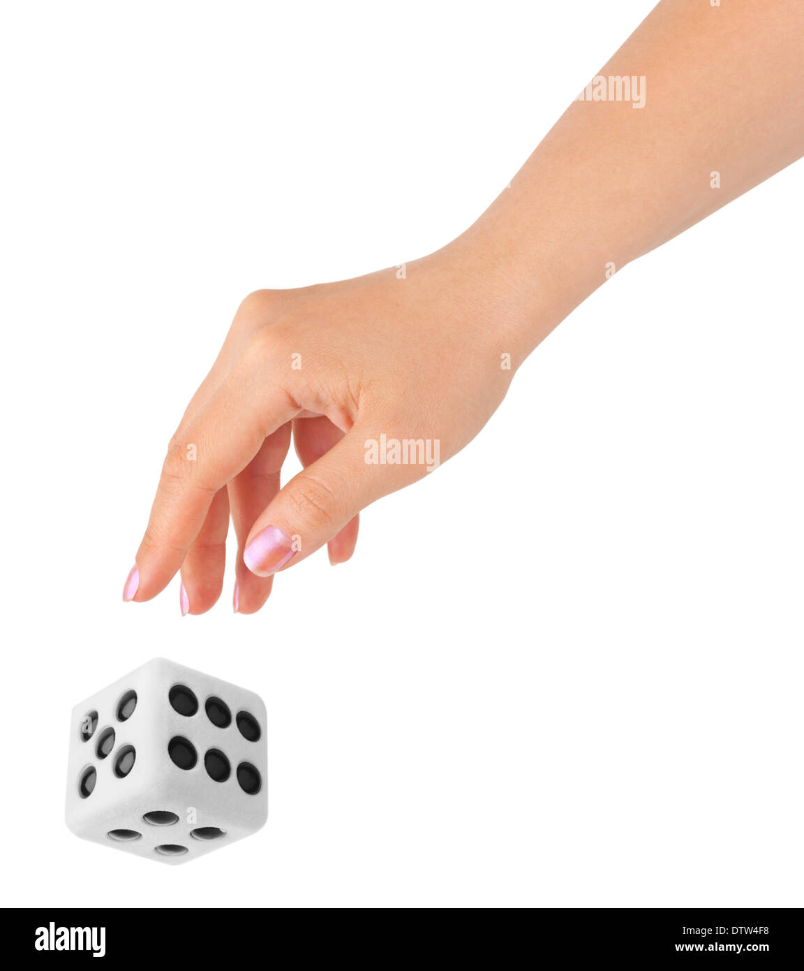 Hand throwing big dice Stock Photo - Alamy