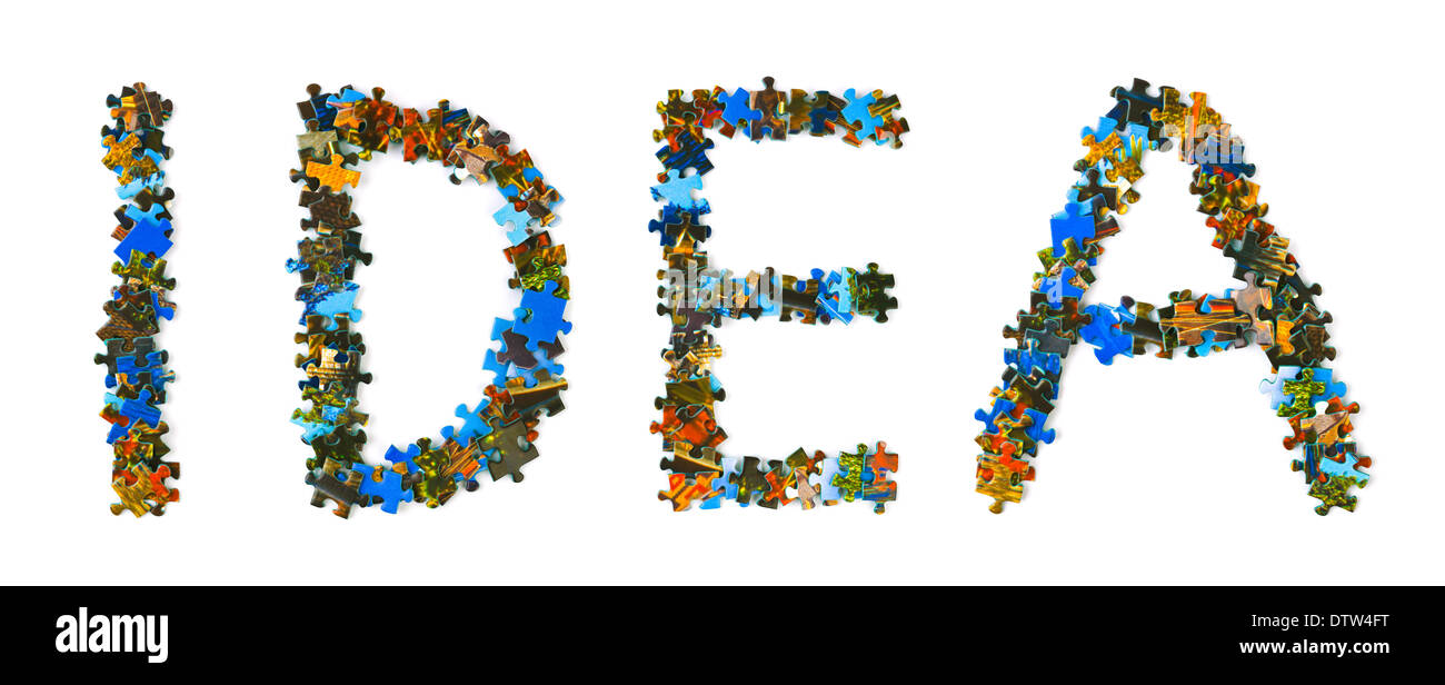 Word Idea made of puzzle Stock Photo - Alamy