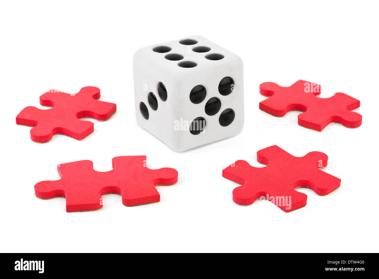 Dice and puzzle Stock Photo - Alamy