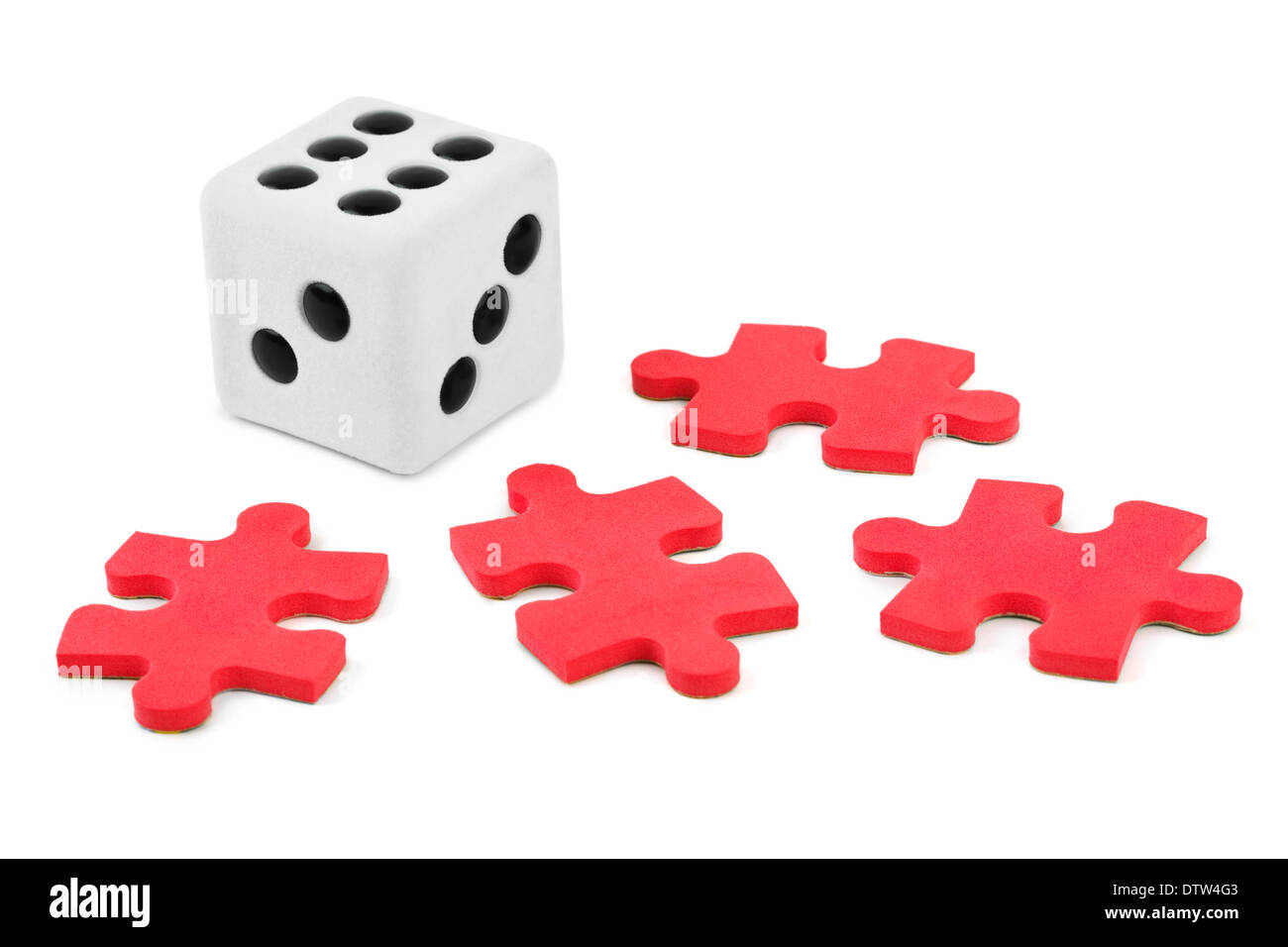 Dice and puzzle Stock Photo - Alamy