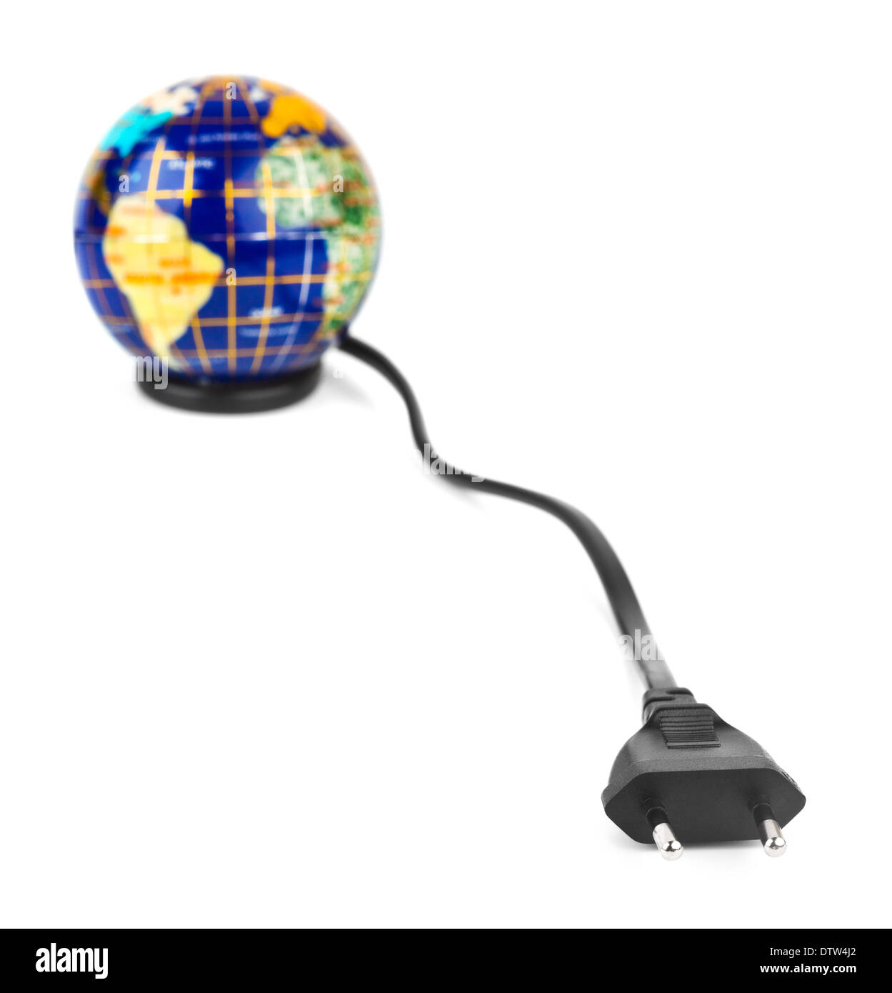 Globe and electrical cable Stock Photo - Alamy