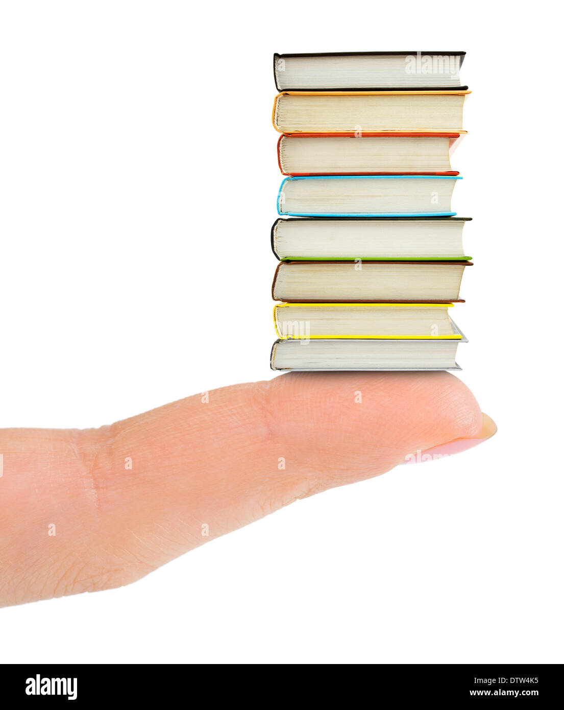Finger and books Stock Photo - Alamy