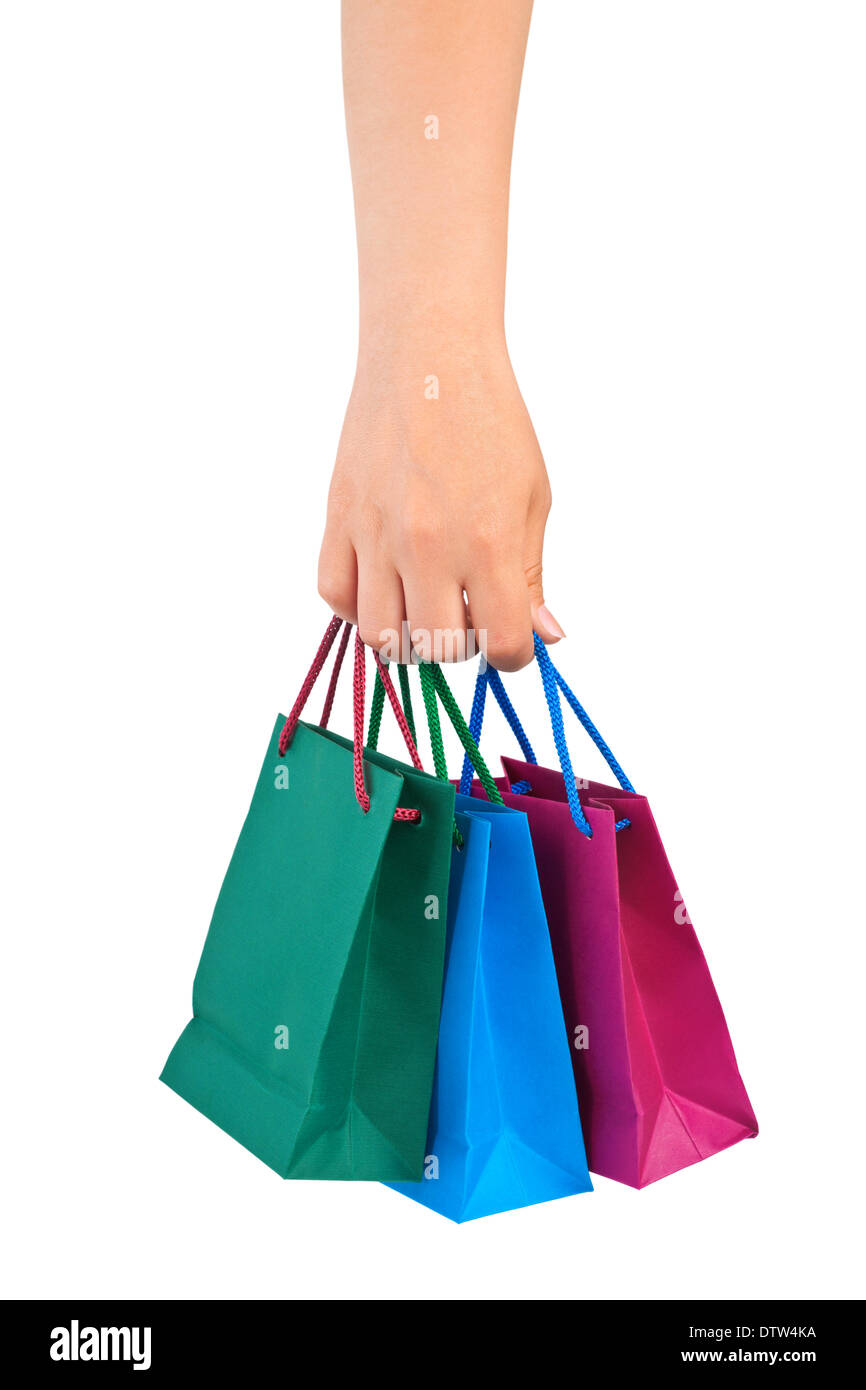 Hand shopping bags Cut Out Stock Images & Pictures - Alamy